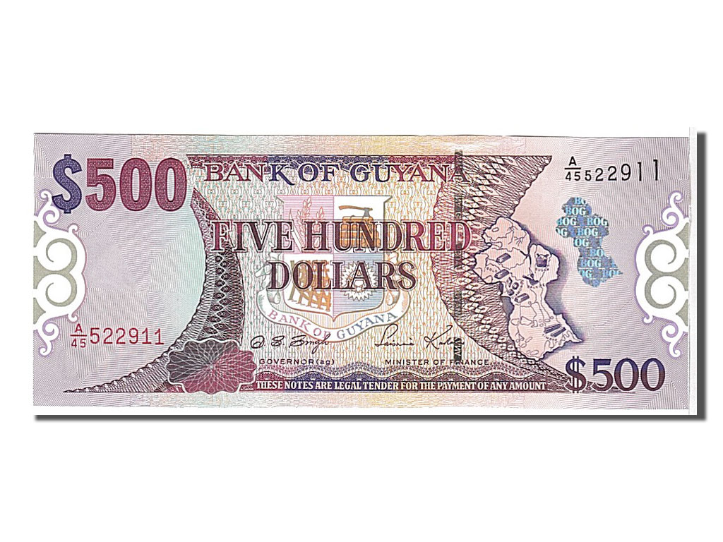Banknote, Guyana, 500 Dollars, 2002, KM:34b, UNC(65-70) | World Paper Money