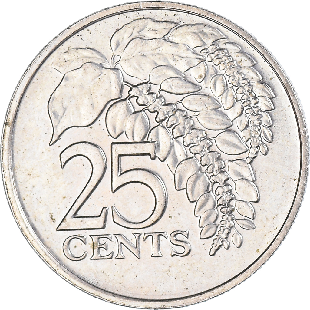 Coin, TRINIDAD & TOBAGO, 25 Cents, 1975 | North & Central American and ...