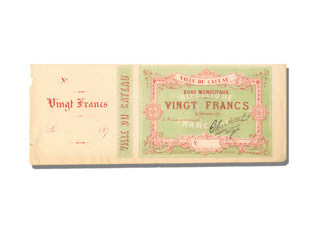 Banknote, 20 Francs, 1870, France, UNC(63) | World Paper Money