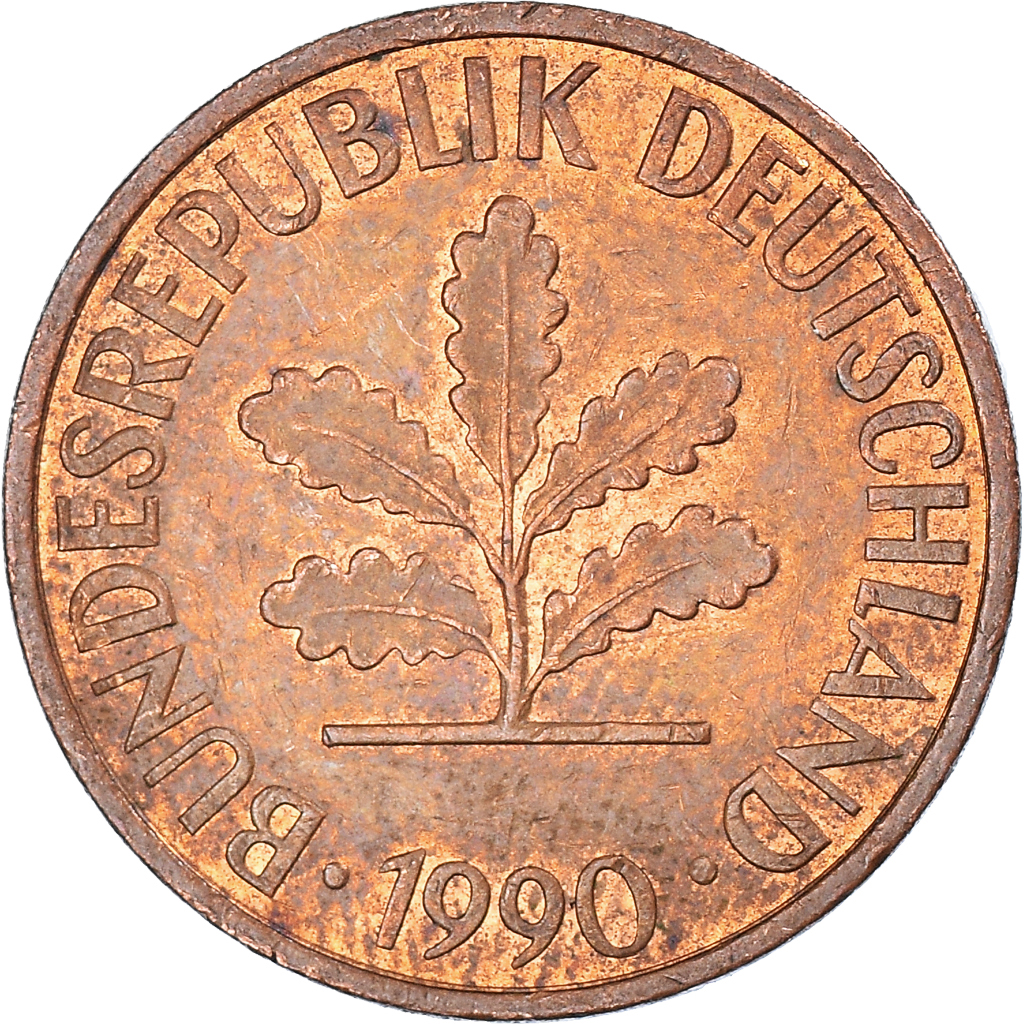 Coin, GERMANY - FEDERAL REPUBLIC, 2 Pfennig, 1990 | European Coins