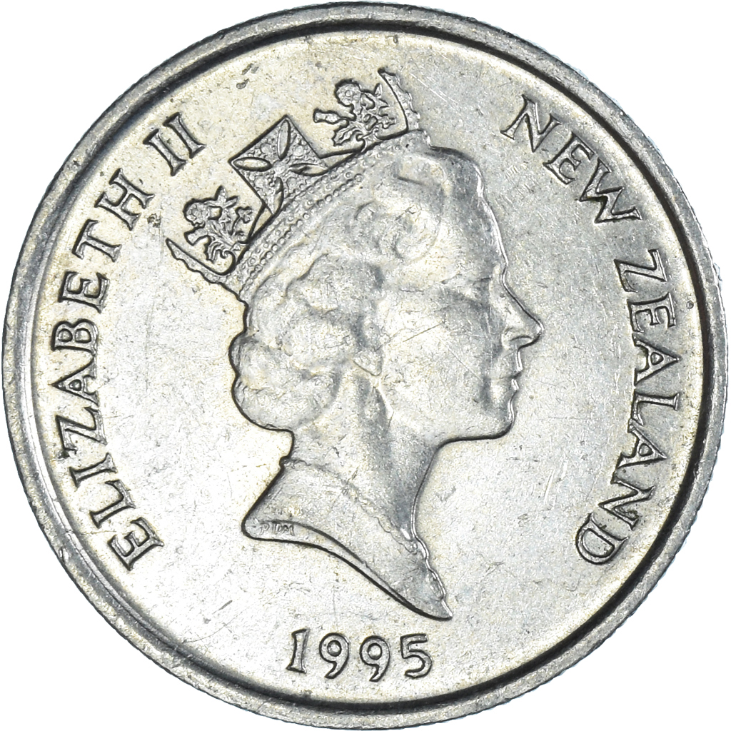 Coin, New Zealand, Elizabeth II, 5 Cents, 1995, British Royal Mint,