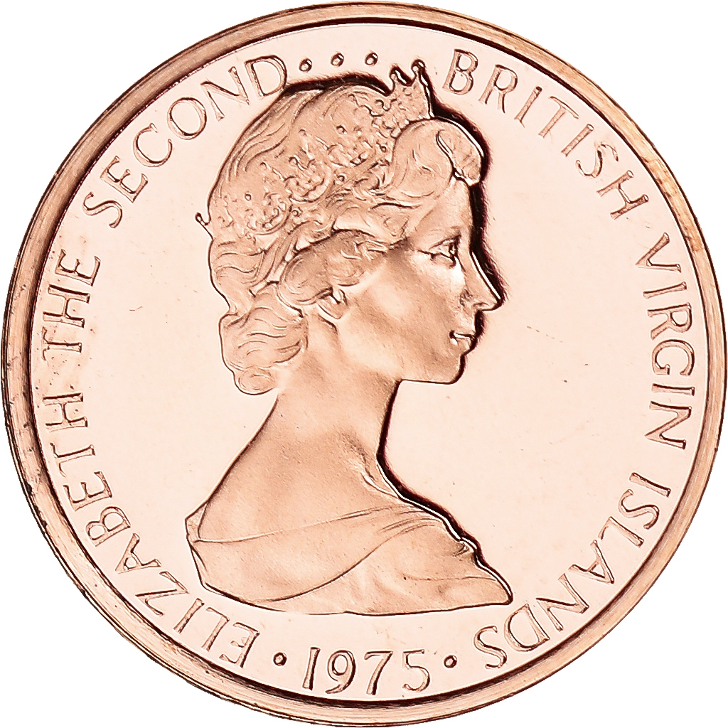Coin, BRITISH VIRGIN ISLANDS, Elizabeth II, Cent, 1975, Franklin Mint ...