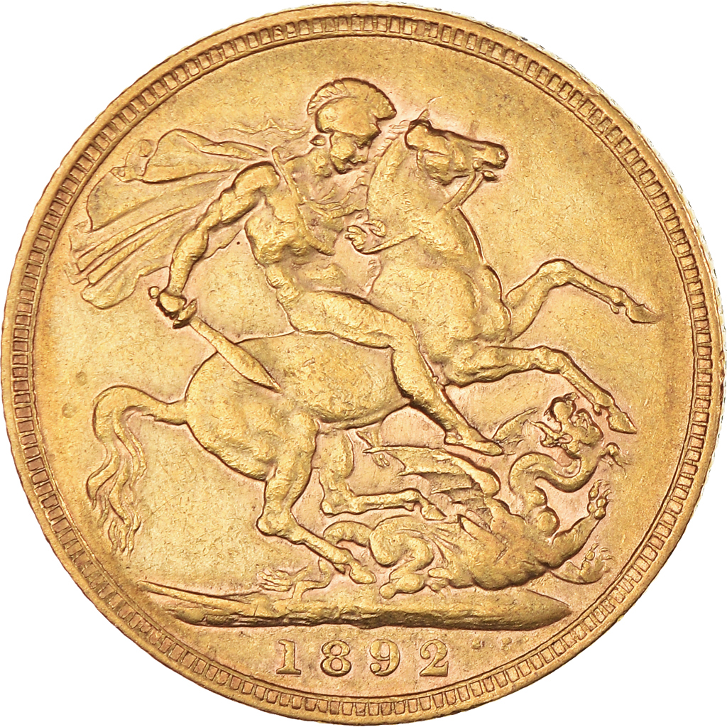 Coin, Great Britain, Victoria, Sovereign, 1892, , Gold, KM:767
