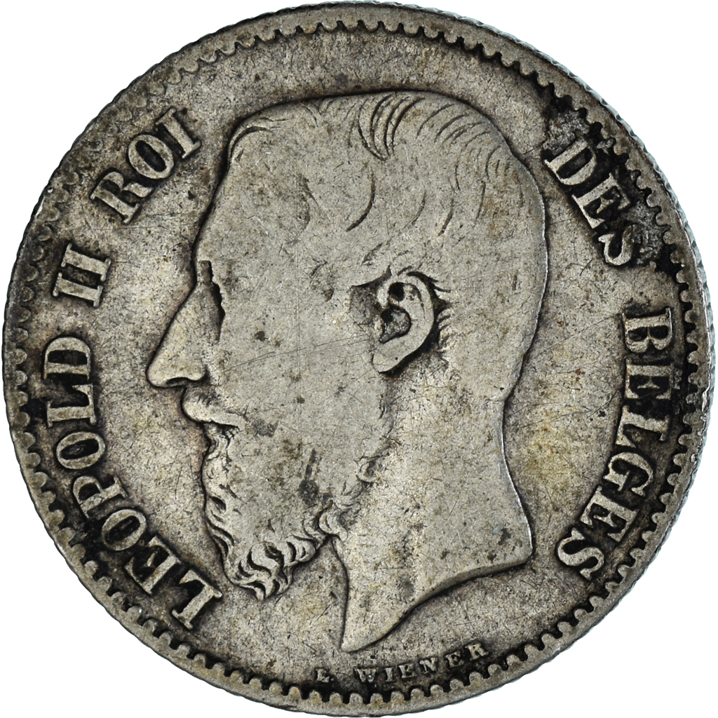 Coin, Belgium, Leopold II, Franc, 1867, Brussels, , Silver, KM:28.1
