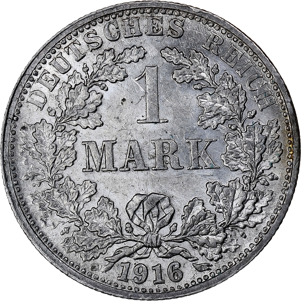 GERMANY - EMPIRE, Wilhelm II, Mark, 1916, Stuttgart, Silver, , KM:14