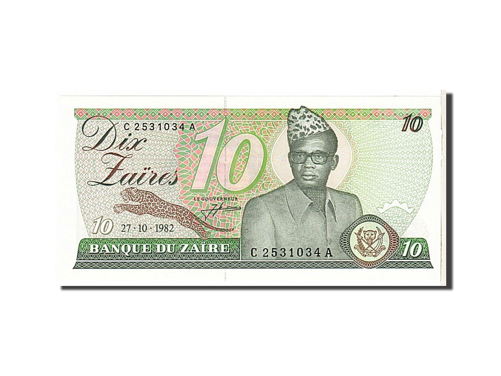 Banknote, Zaire, 10 Zaïres, 1982, UNC(63) | World Paper Money