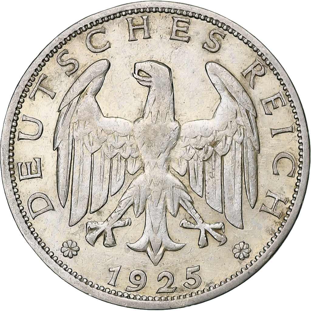 Germany, Mark, 1925, Berlin, Silver, | European Coins