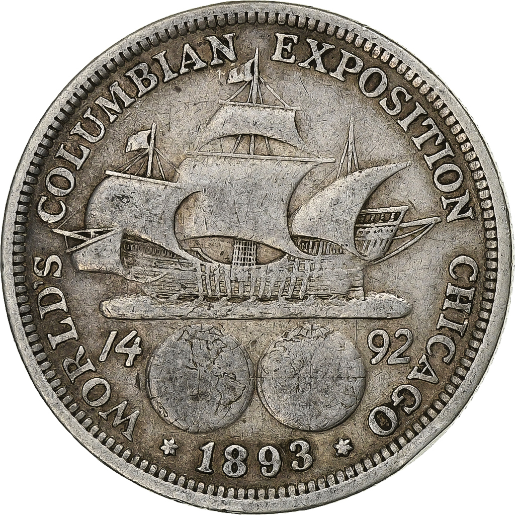 United States, Half Dollar, 1893, U.S. Mint, Colombia Exposition, Silver