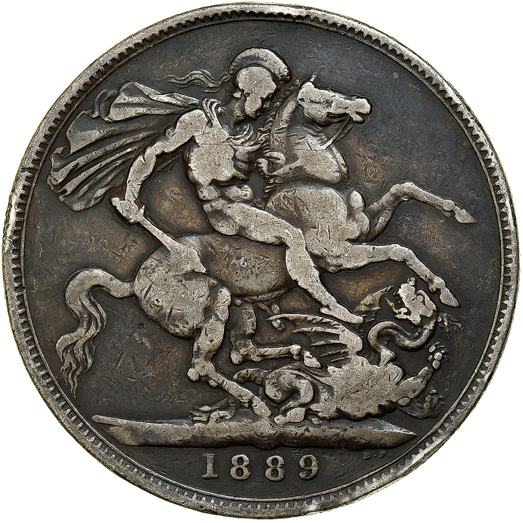 Great Britain, Victoria, Crown, 1889, London, Silver, , KM:765