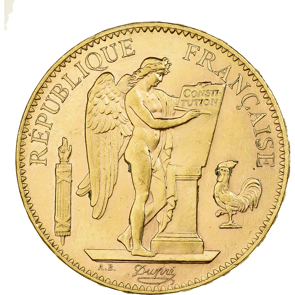 France, 100 Francs, 1908, Paris, AU, Gold, KM:858 | European Coins