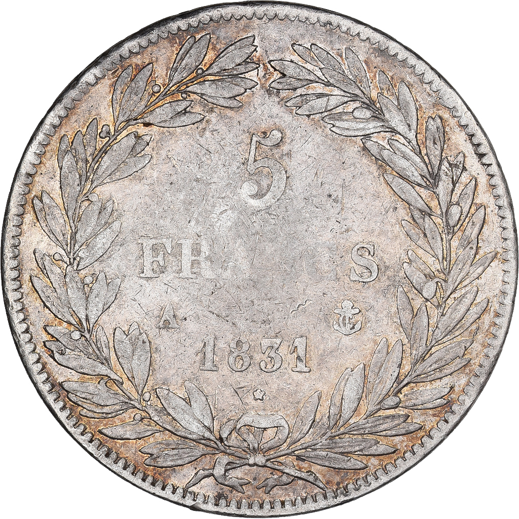 France, 5 Francs, Louis-Philippe, 1831, Paris, Silver, , Gadoury:676