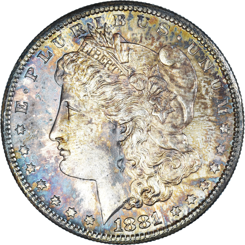Coin, United States, Morgan Dollar, Dollar, 1881, U.S. Mint, San Francisco