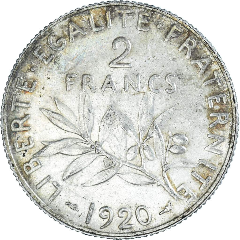 Coin, France, Semeuse, 2 Francs, 1920, Paris, , Silver, KM:845.1