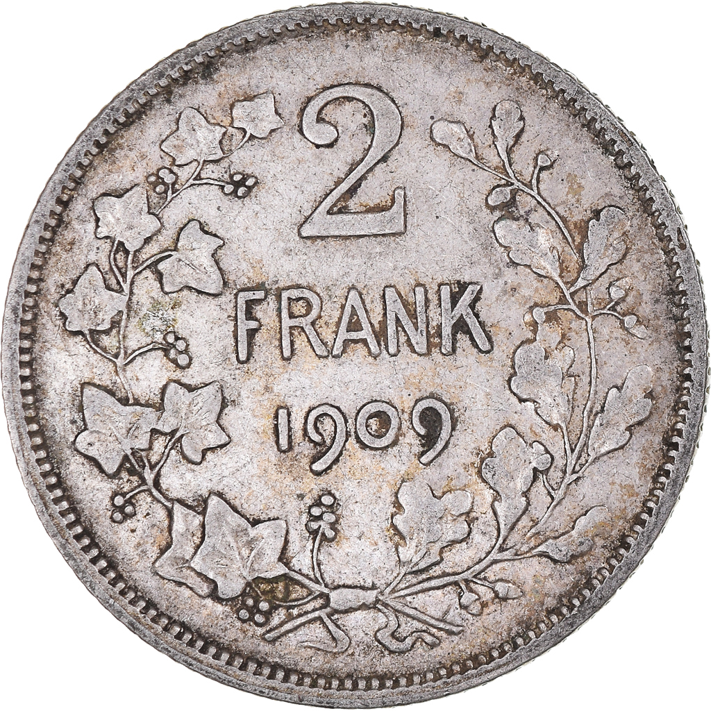 Coin, Belgium, 2 Francs, 2 Frank, 1909, , Silver, KM:59 | European Coins