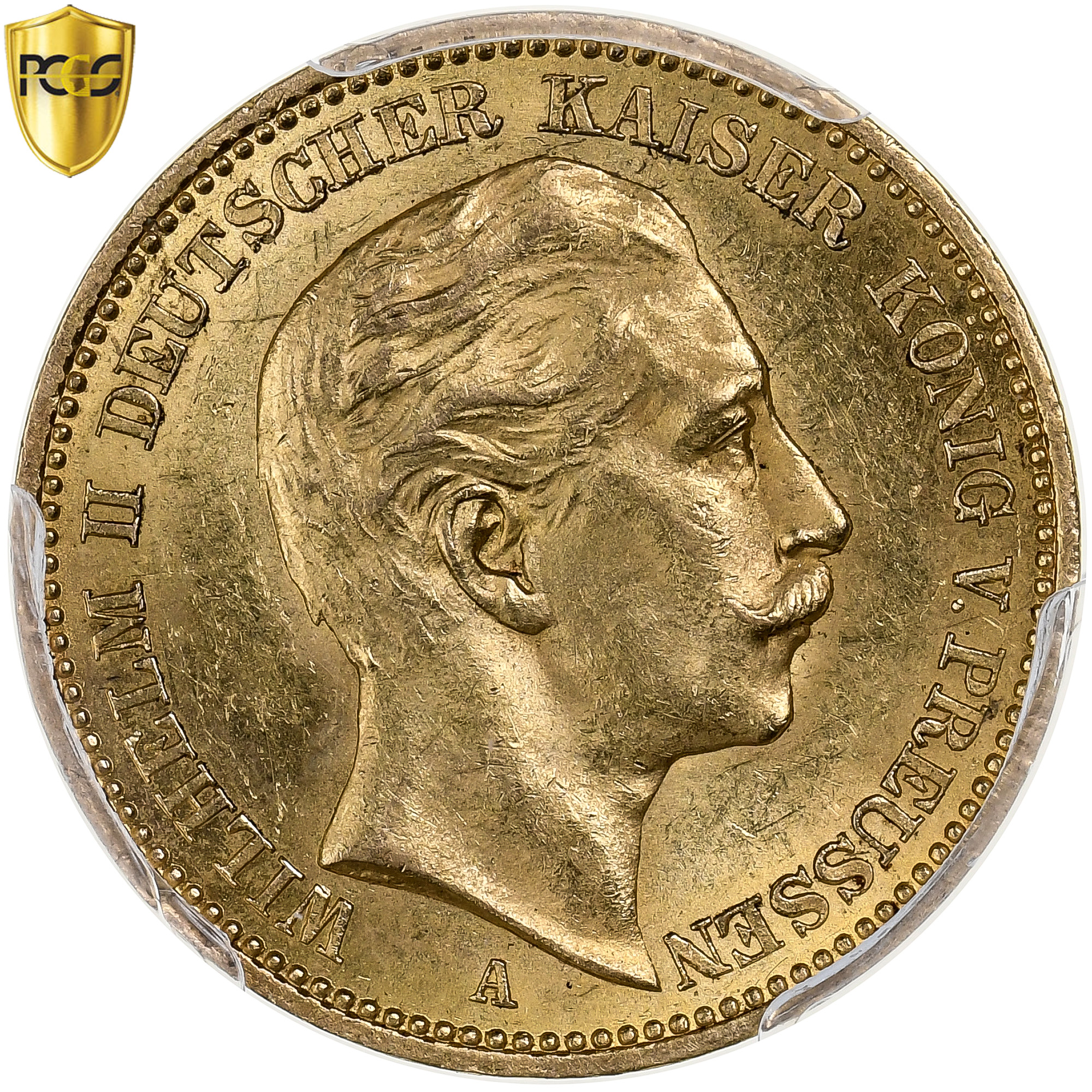 German States, PRUSSIA, Wilhelm II, 20 Mark, 1896, Berlin, Gold, PCGS,