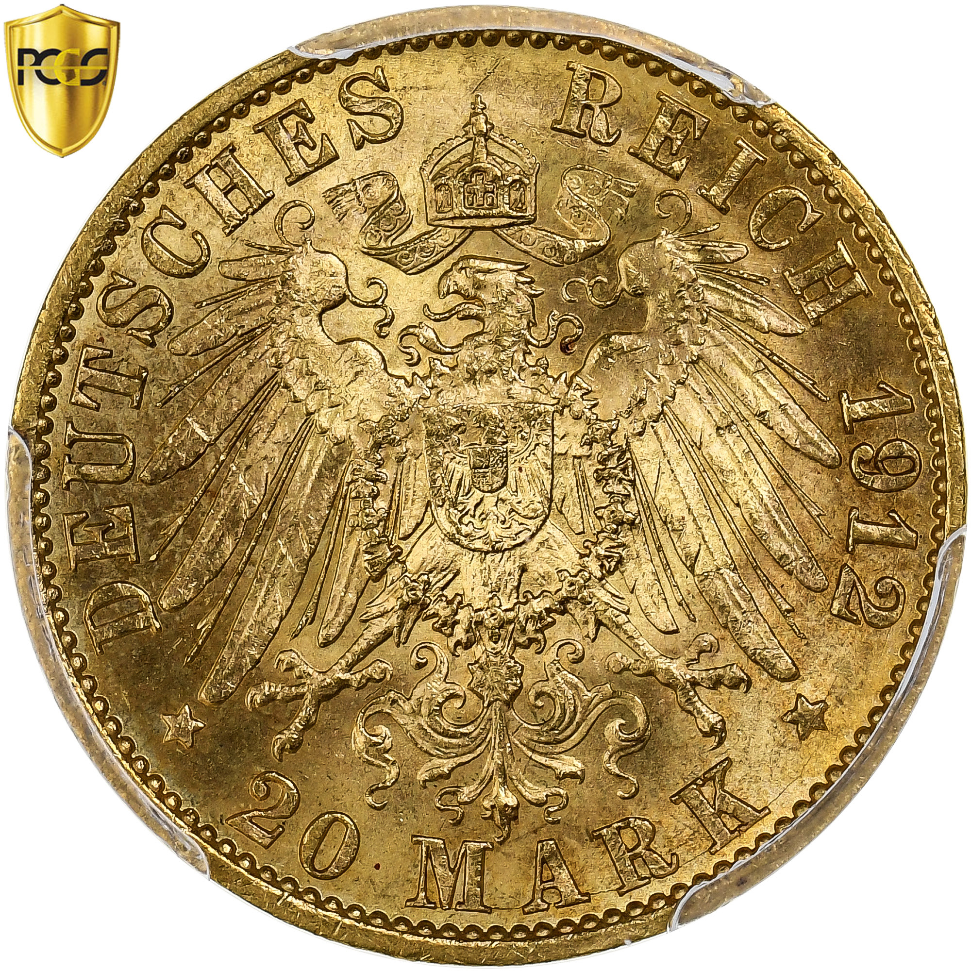 German States, PRUSSIA, Wilhelm II, 20 Mark, 1912, Berlin, Gold, PCGS ...