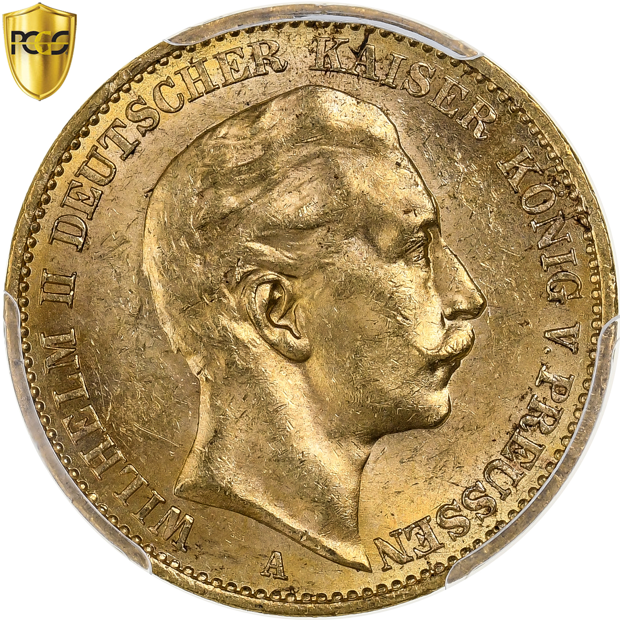 German States, PRUSSIA, Wilhelm II, 20 Mark, 1913, Berlin, Gold, PCGS