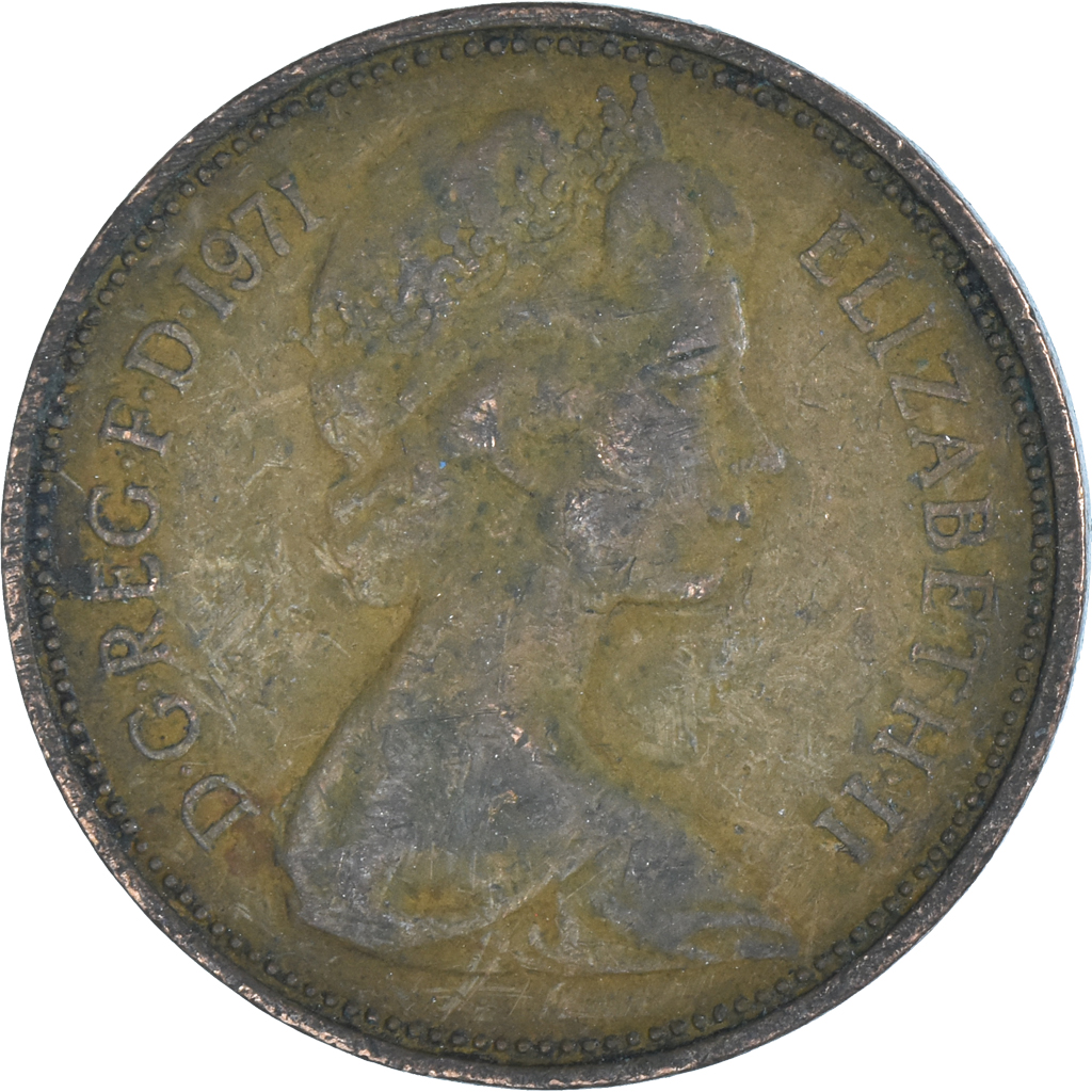 Coin, Great Britain, 2 New Pence, 1971 | European Coins Coin, Great Britain, 2 New Pence, 1971 | European Coins
