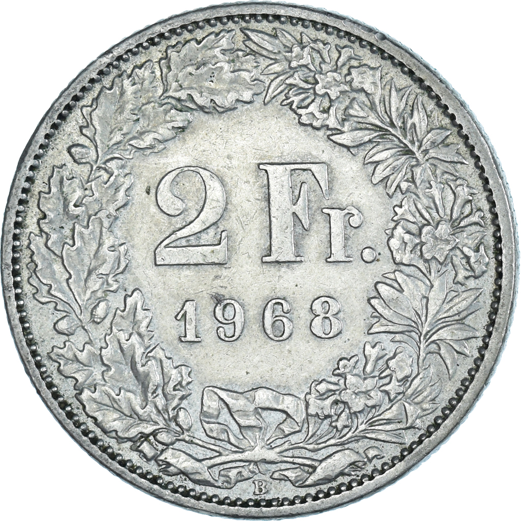Coin, Switzerland, 2 Francs, 1968 | European Coins