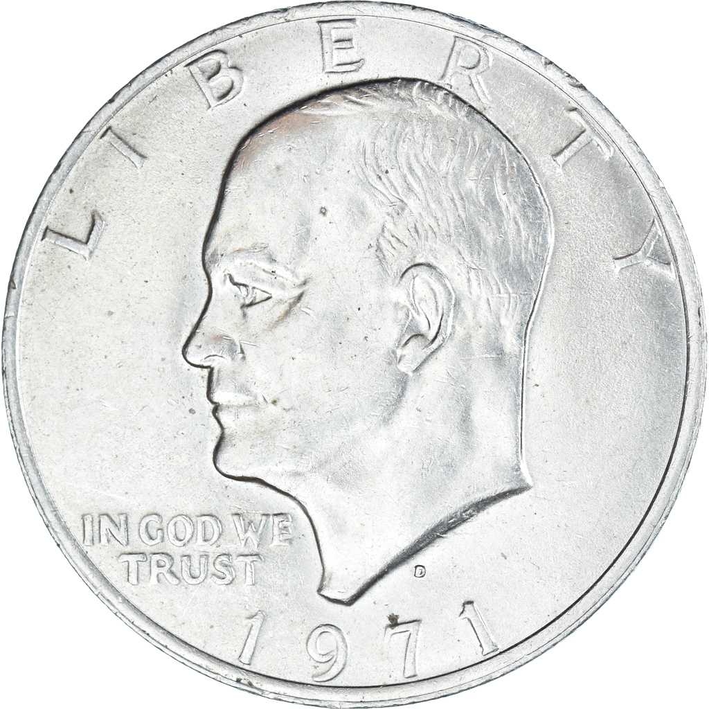 Coin, United States, Eisenhower Dollar, Dollar, 1971, U.S. Mint, Denver