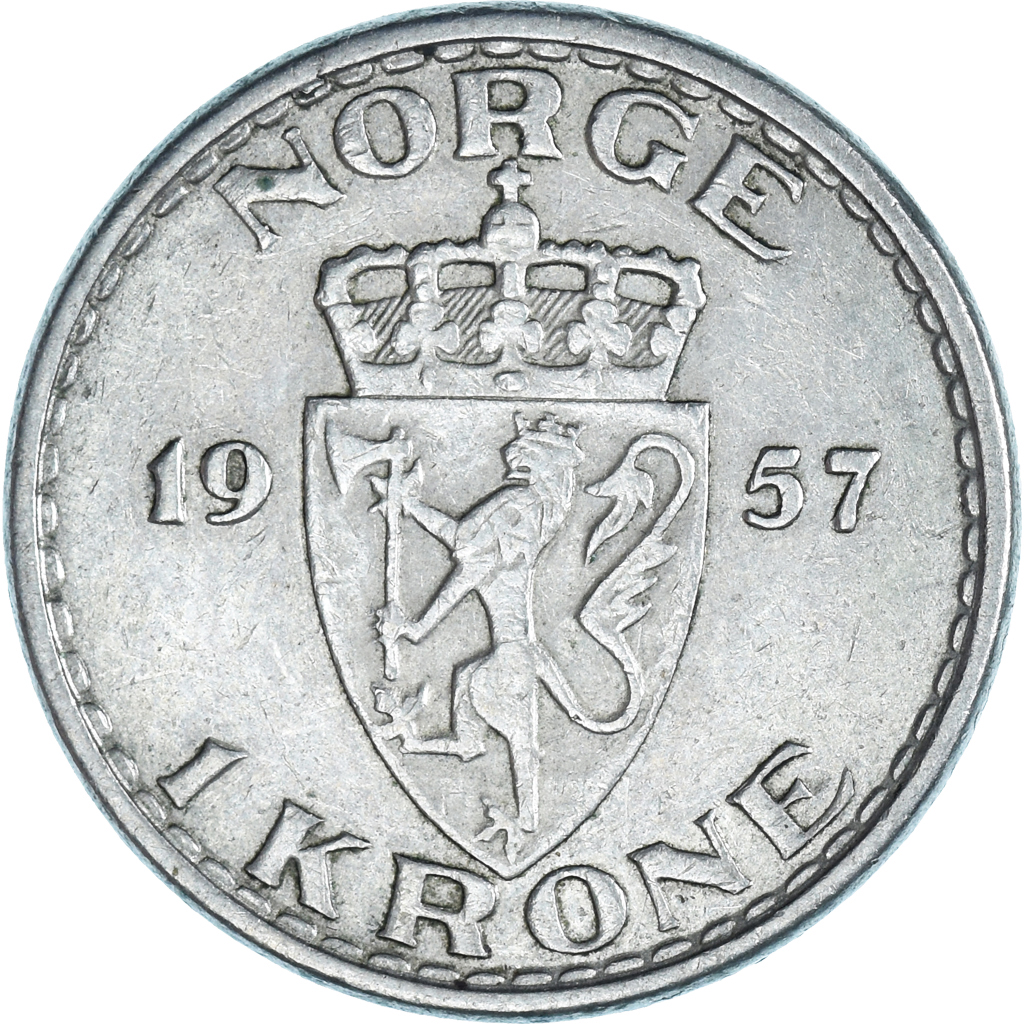 Coin, Norway, Krone, 1957, , Copper-nickel, KM:397 | European Coins