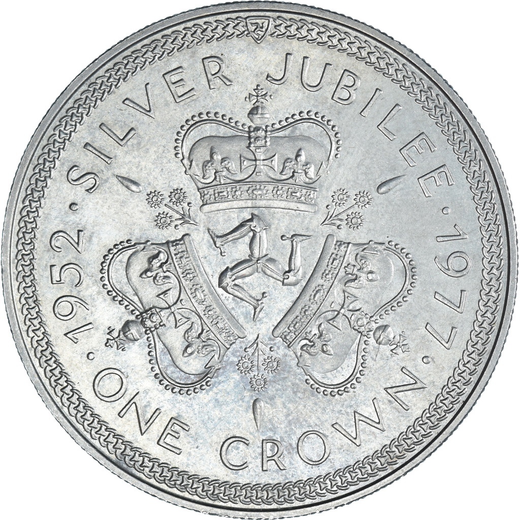 Coin, Isle of Man, Elizabeth II, Crown, 1977, Pobjoy Mint, , Silver