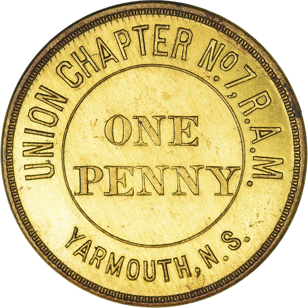 Canada, Token, Masonic, Yarmouth, Union Chapter N°7, Chapter Penny,