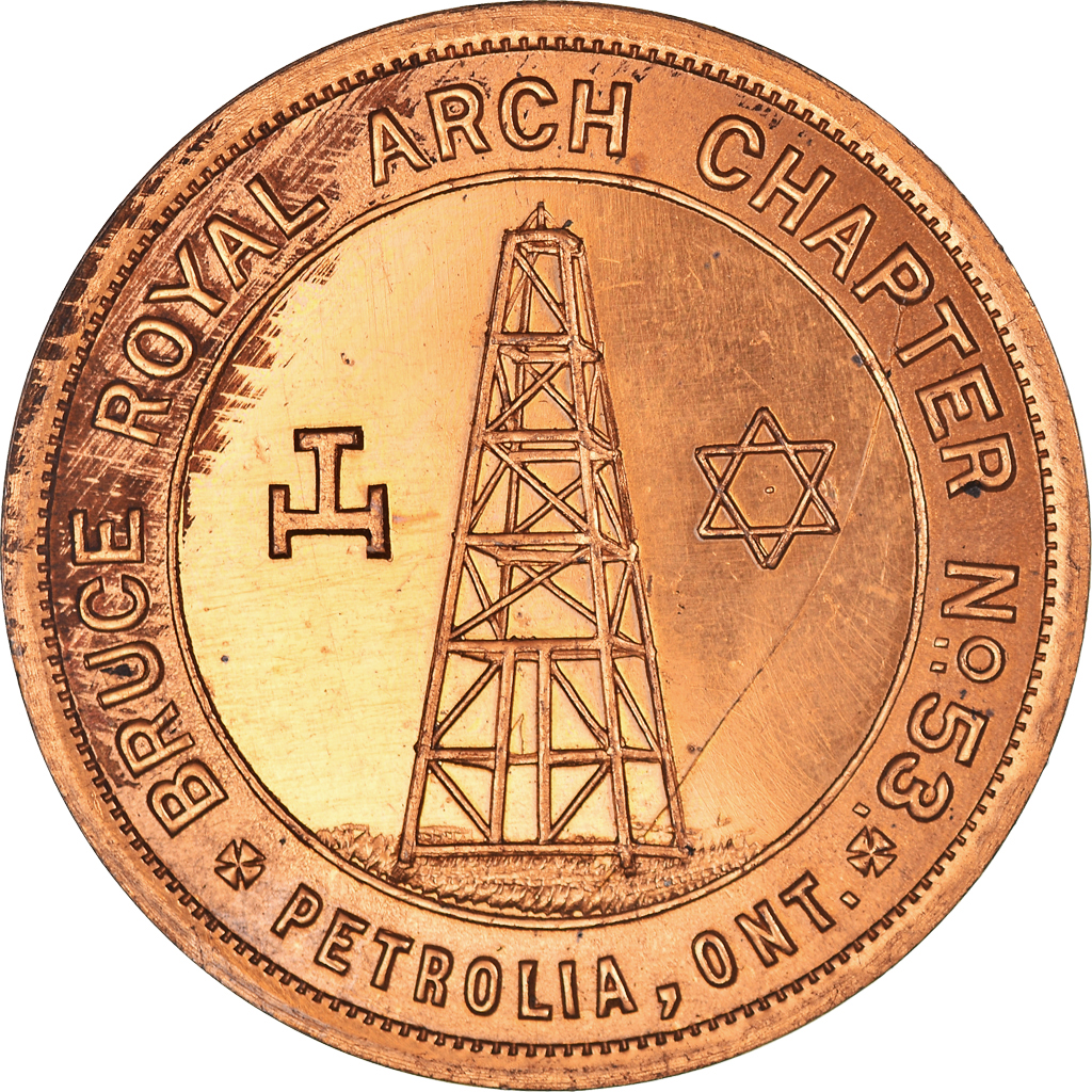 Canada, Token, Masonic, Petrolia, Bruce Royal Arch, Chapter Penny,