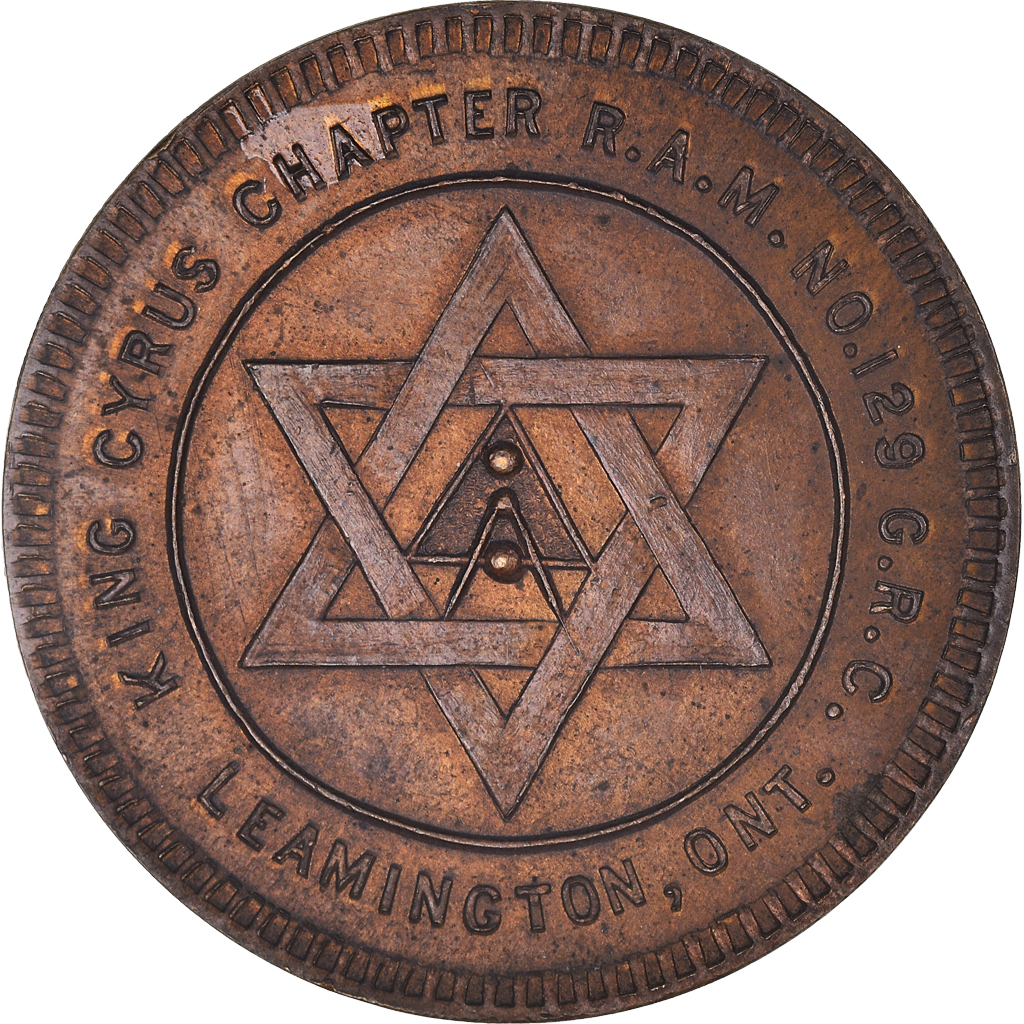 Canada, Token, Masonic, Leamington, King Cyrus, Chapter Penny, , Copper