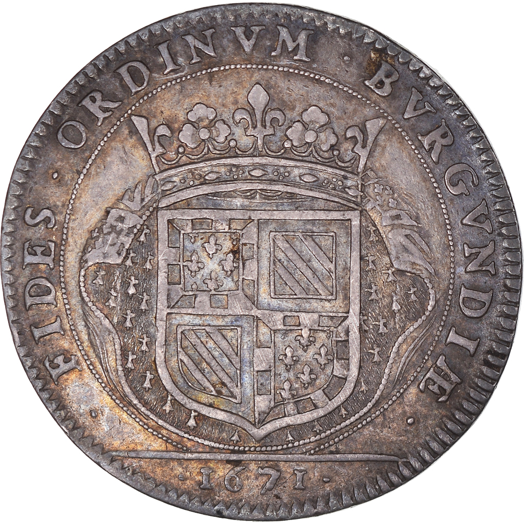 France, Token, Louis XIV, Etats de Bourgogne, History, 1671, , Silver