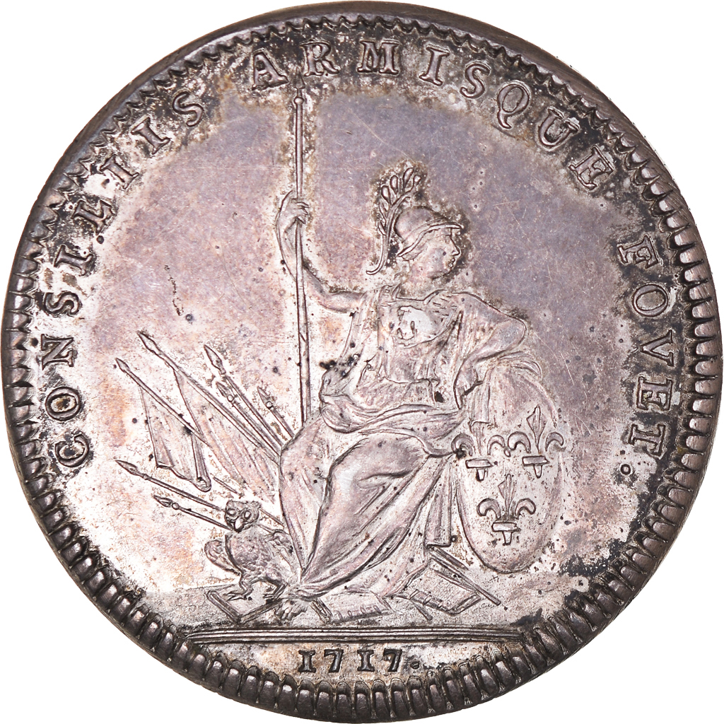 France, Token, Royal, Louis XV, Consiliis Armisque Fovet, History, 1717