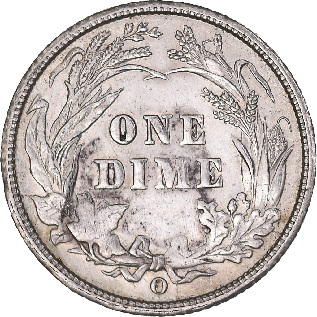 Coin, United States, Barber Dime, Dime, 1899, U.S. Mint, New Orleans,