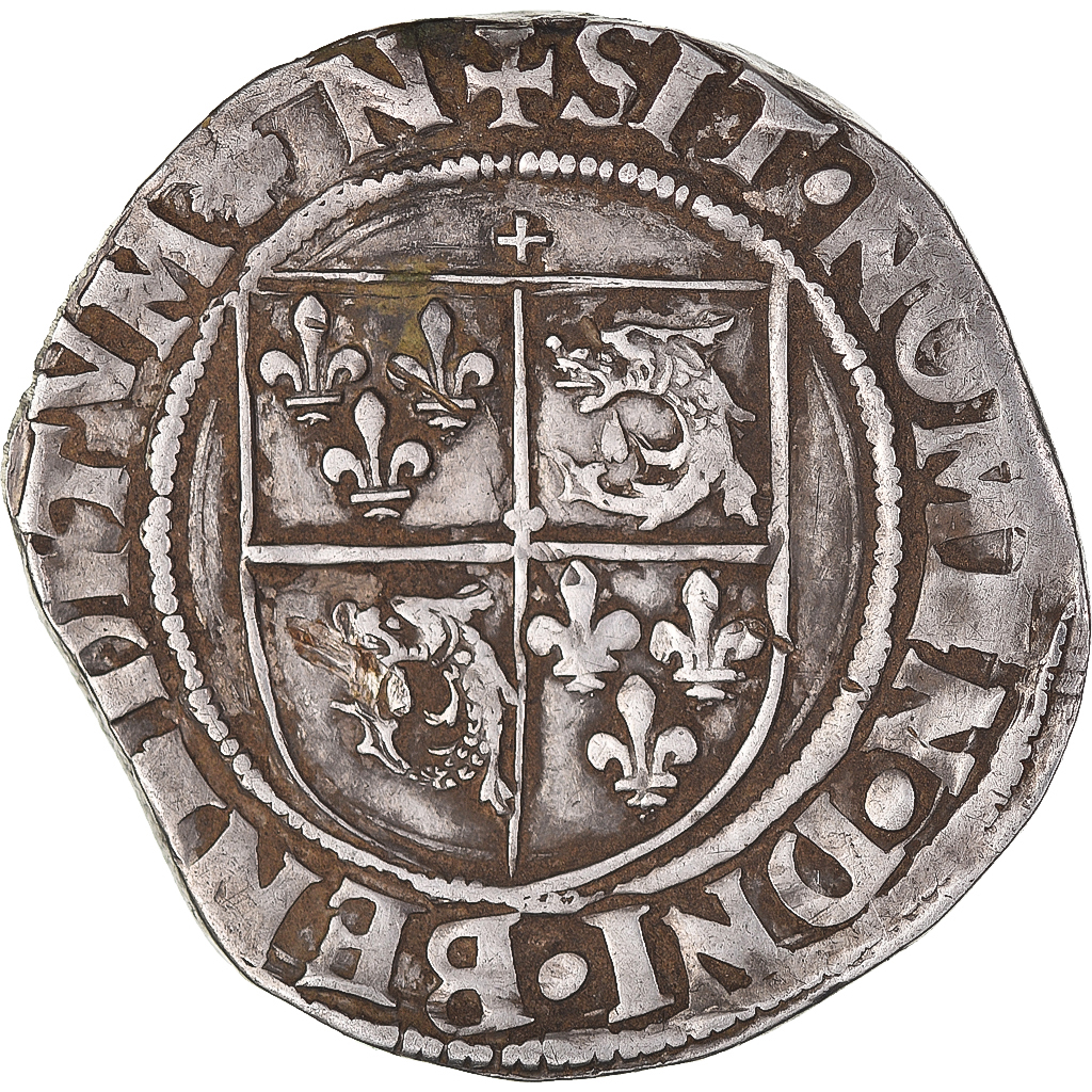 Coin, France, François Ier, Teston du Dauphiné, Grenoble, , Silver