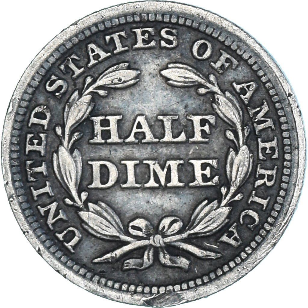 Coin, United States, Seated Liberty Half Dime, Half Dime, 1857, U.S. Mint