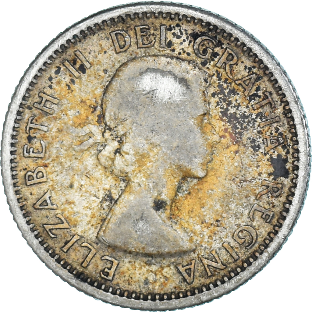 Coin, Canada, Elizabeth II, 10 Cents, 1957, Royal Canadian Mint, Ottawa