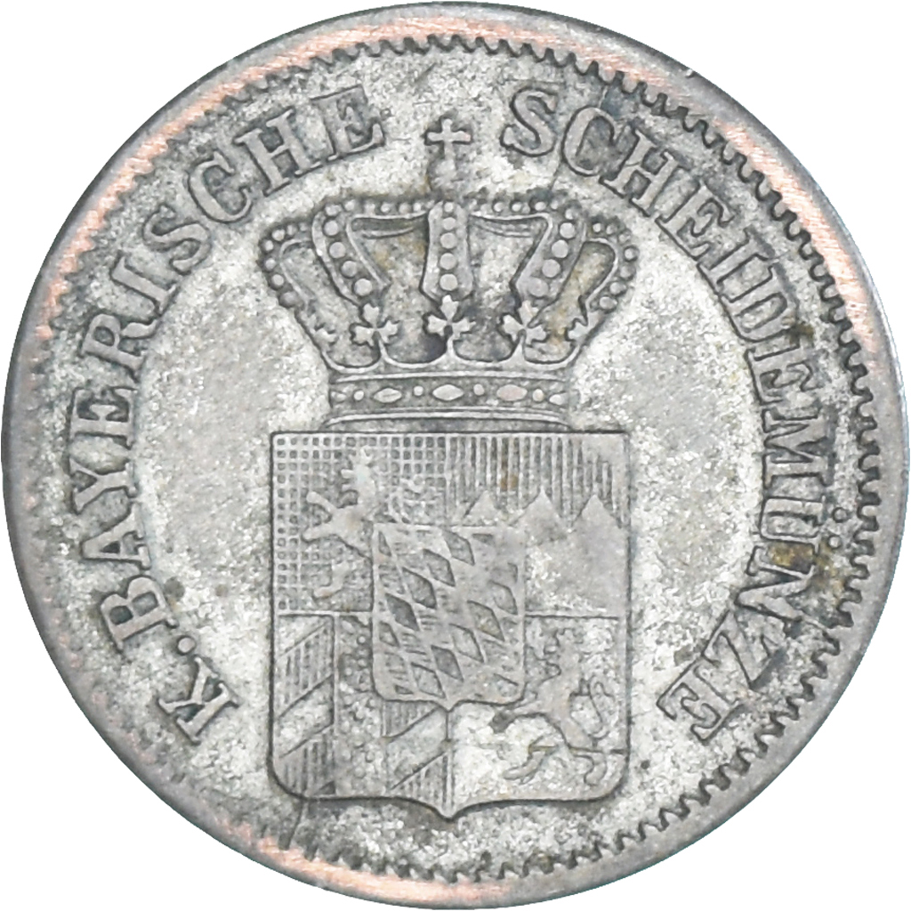 Coin, German States, BAVARIA, Ludwig II, Kreuzer, 1865, , Silver