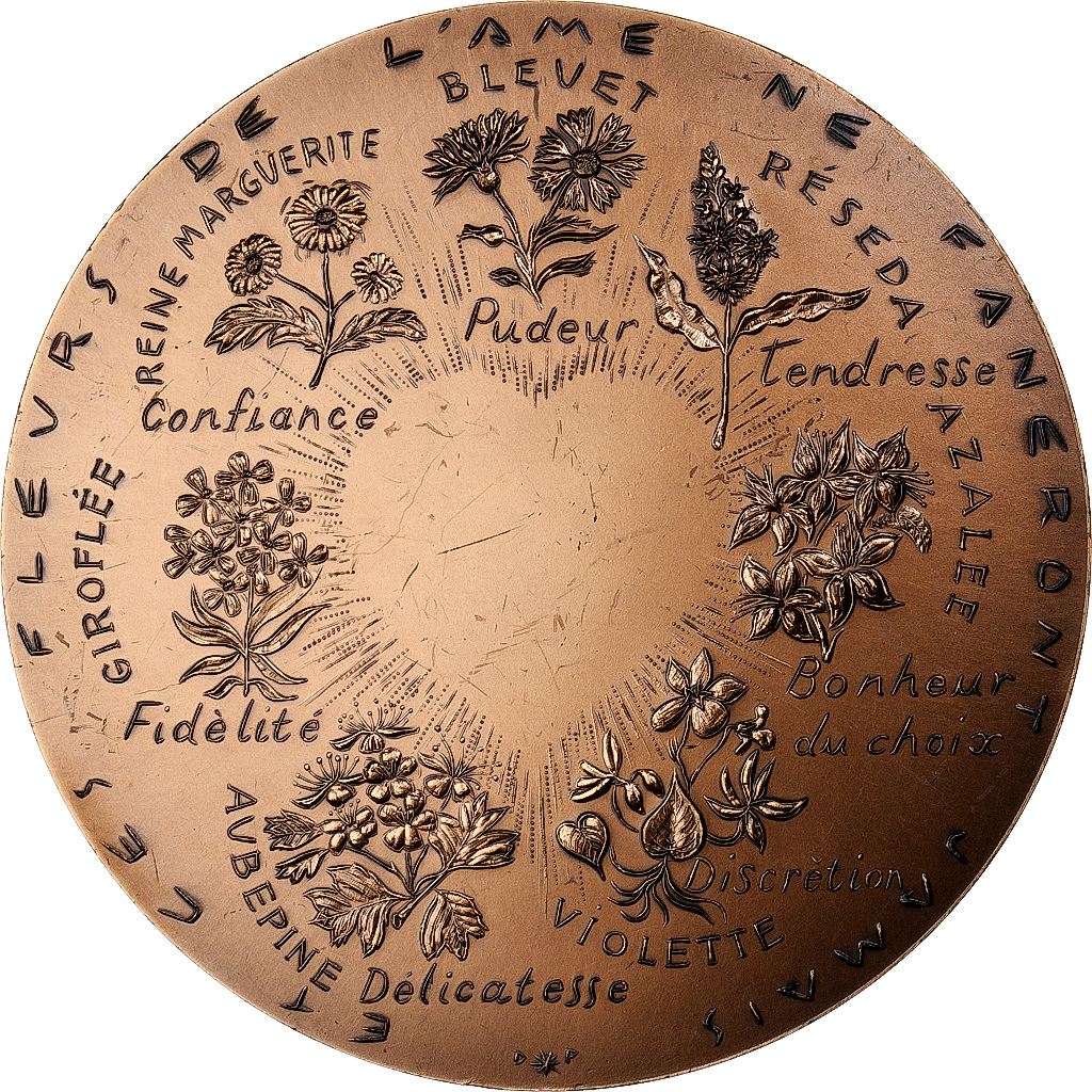 France, Medal, Fleurs d'Amour, Bronze, MDP, | Tokens & Medals