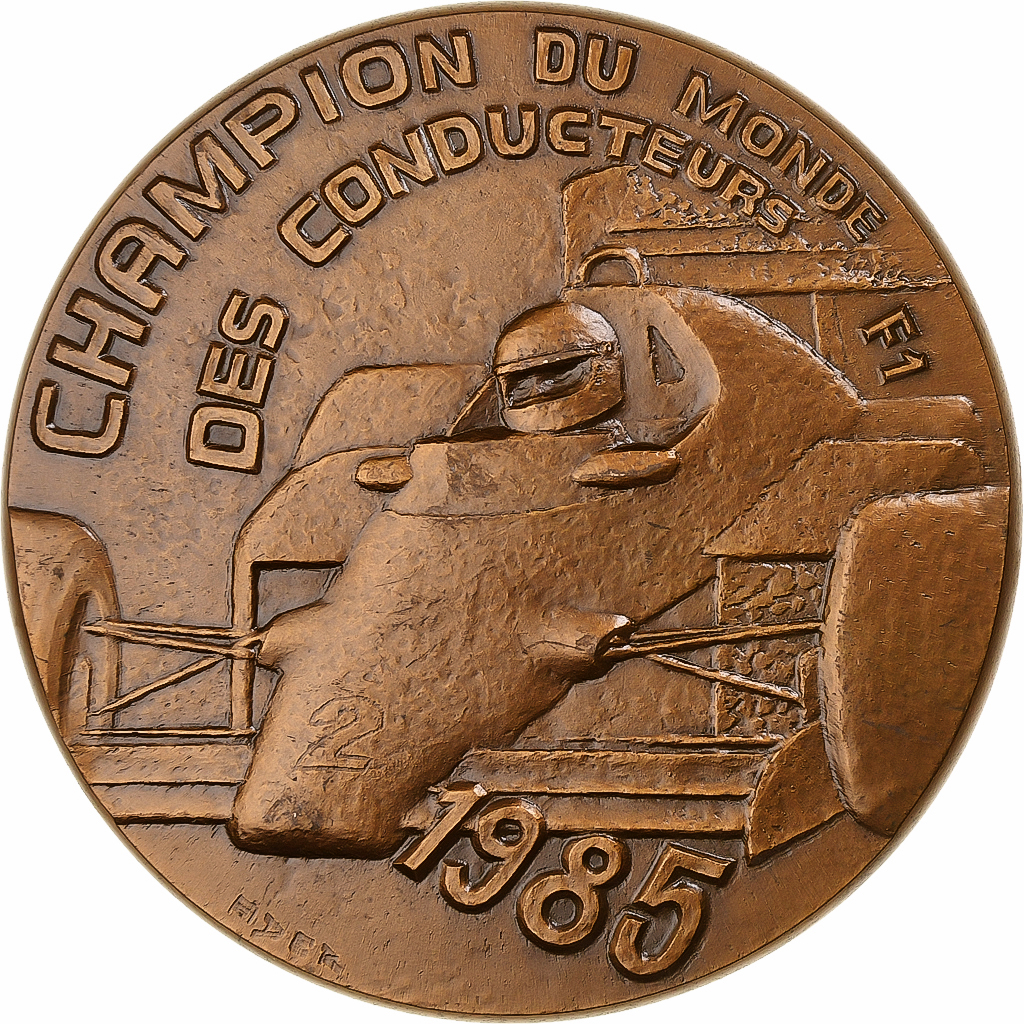 France, Medal, Alain Prost champion du monde des conducteurs F1, 1985 ...