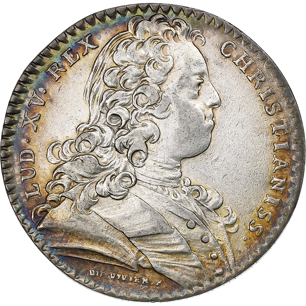 France, Token, Louis XV, Parties et Revenus Casuels, 1728, Silver, Duvivier
