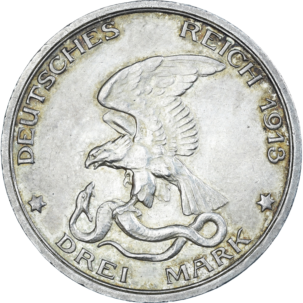 Coin, GERMANY - EMPIRE, Wilhelm II, 3 Mark, 1913, Berlin, , Silver