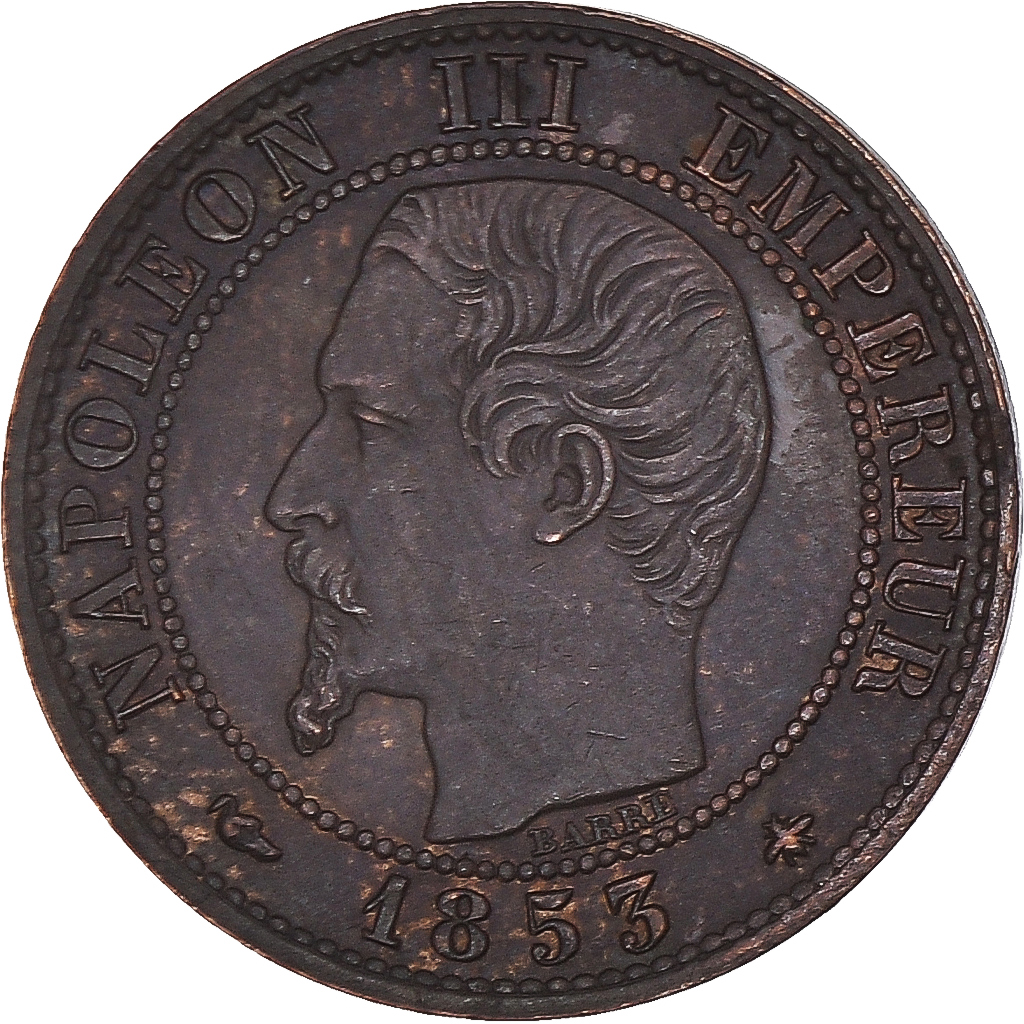 Coin, France, Napoleon III, Napoléon III, Centime, 1853, Strasbourg,