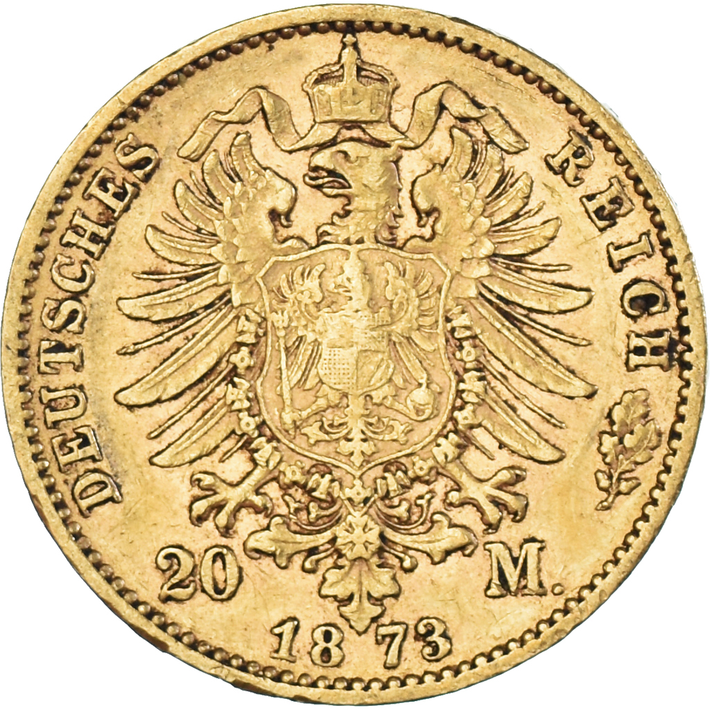 Coin, German States, PRUSSIA, Wilhelm I, 20 Mark, 1873, Hannover,