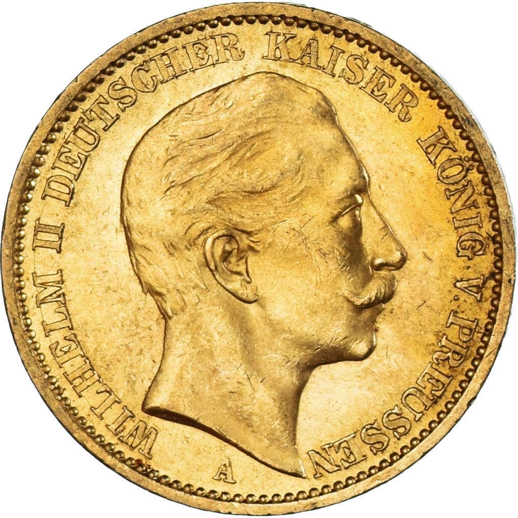 Coin, German States, PRUSSIA, Wilhelm II, 20 Mark, 1910, Berlin,