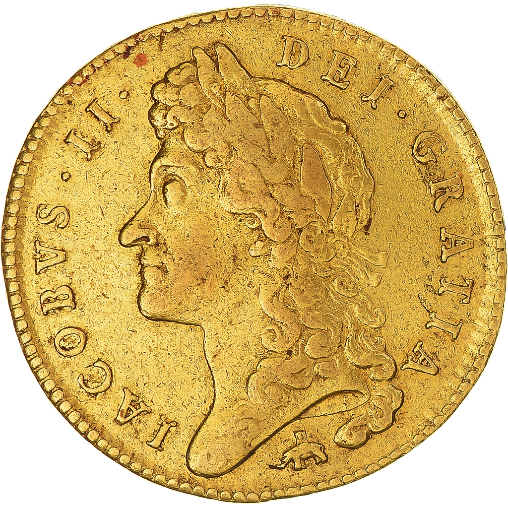 Coin, Great Britain, James II, 5 Guineas, 1688, London, , Gold