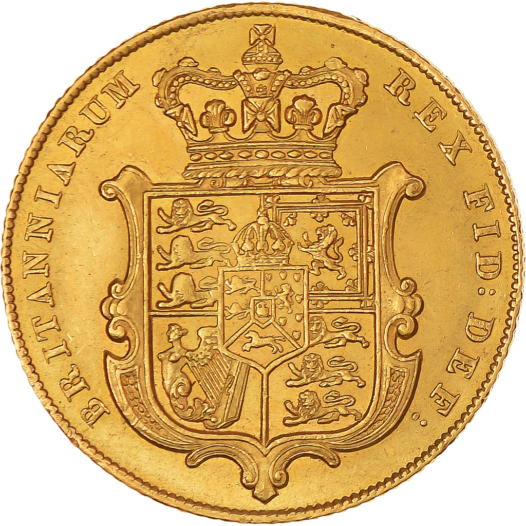 Coin, Great Britain, George IV, Sovereign, 1826, London, , Gold, KM:696