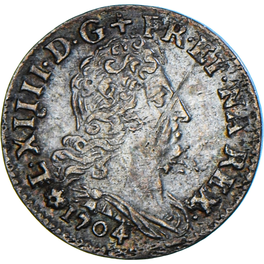 Coin, France, Louis XIV, 5 Sols aux insignes, 5 Sols, 1/16 ECU, 1704