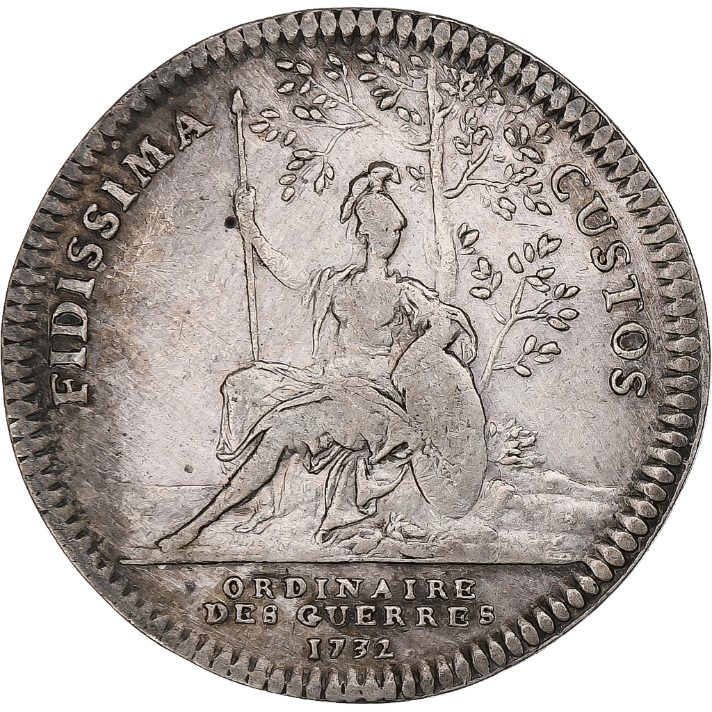 France, Token, Louis XV, 1732, Silver, Ordinaire des Guerres,