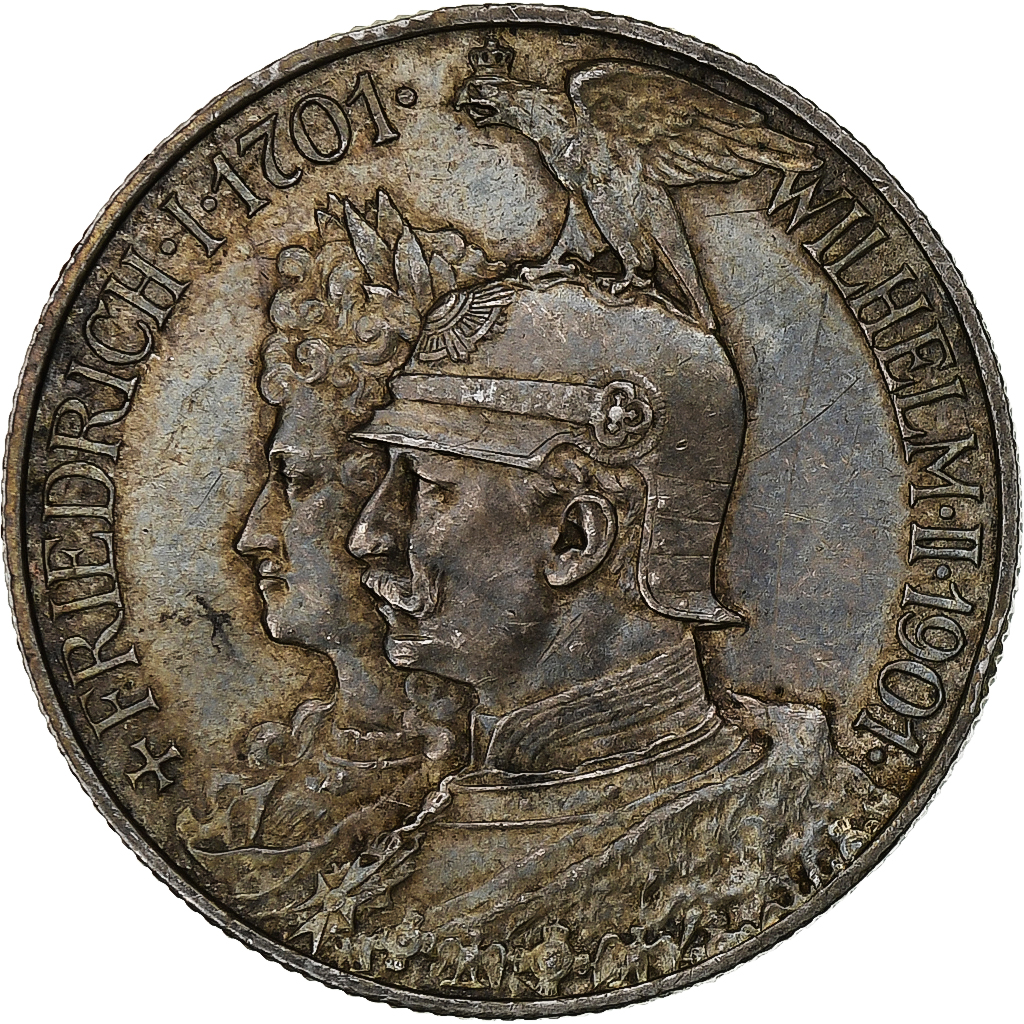 German States, PRUSSIA, Wilhelm II, 2 Mark, 1901, Berlin, Silver,