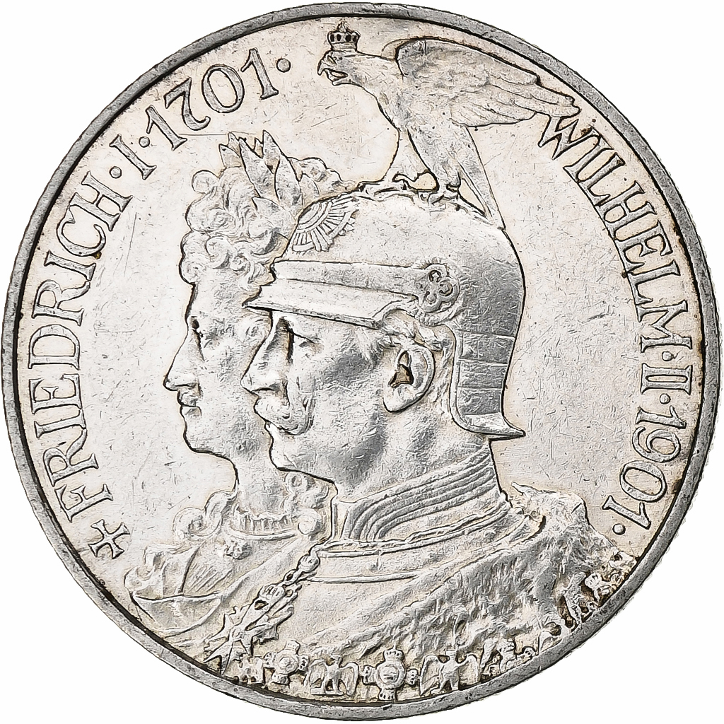 German States, PRUSSIA, Wilhelm II, 2 Mark, 1901, Berlin, Silver,