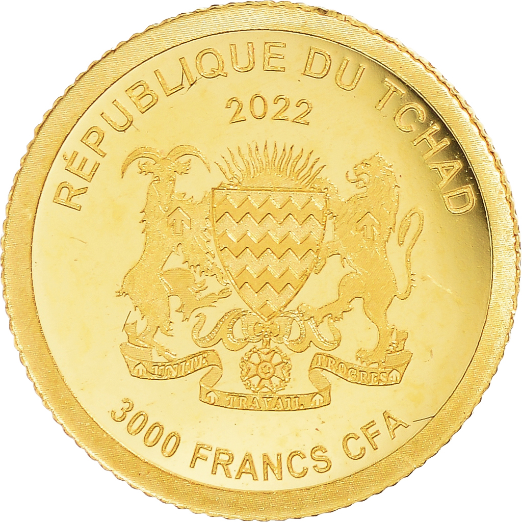 Coin, Chad, 3000 Francs, 2022, Porthos, , Gold | African Coins